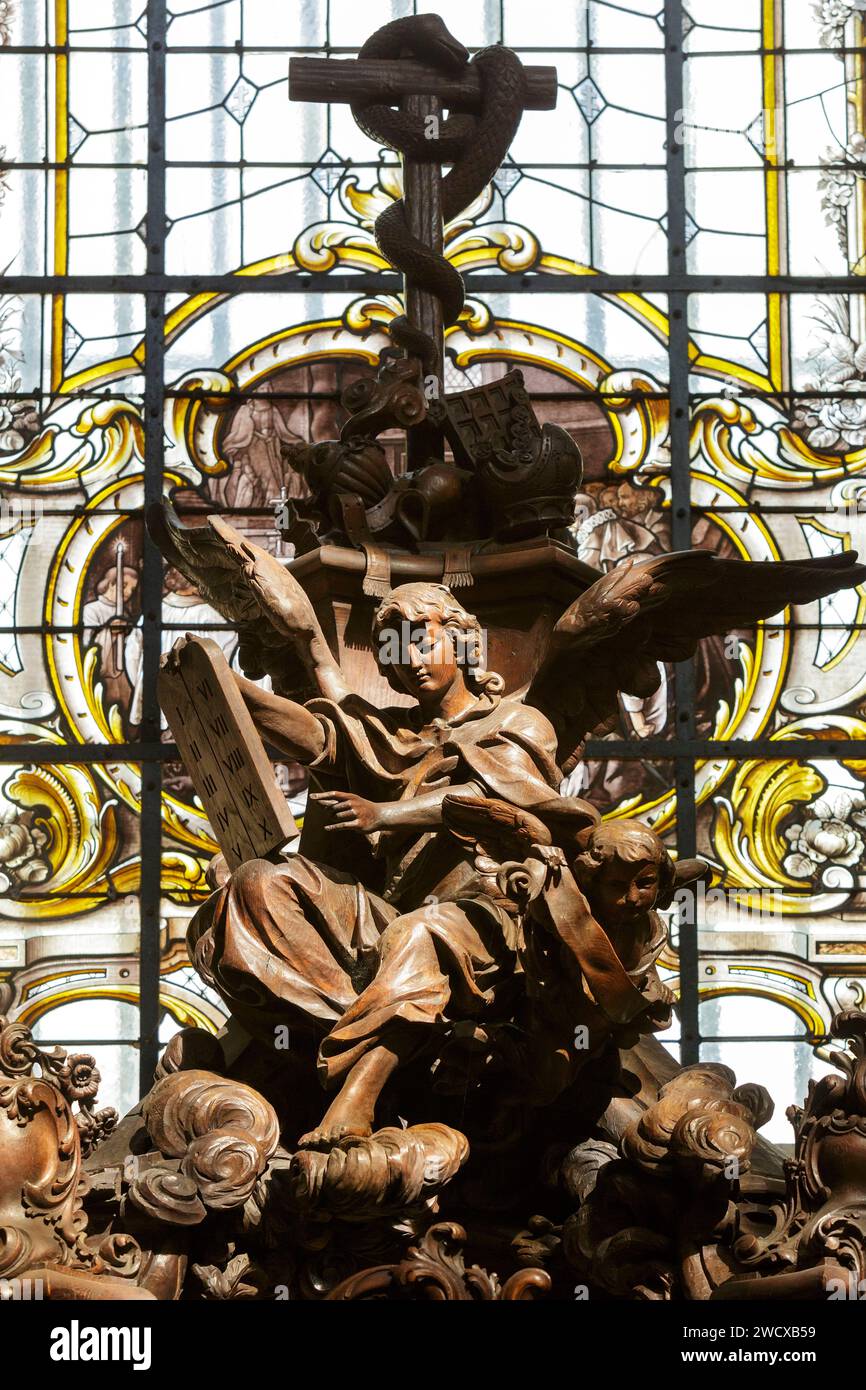 France, Meurthe et Moselle, Nancy, detail of a sculpture on a ...