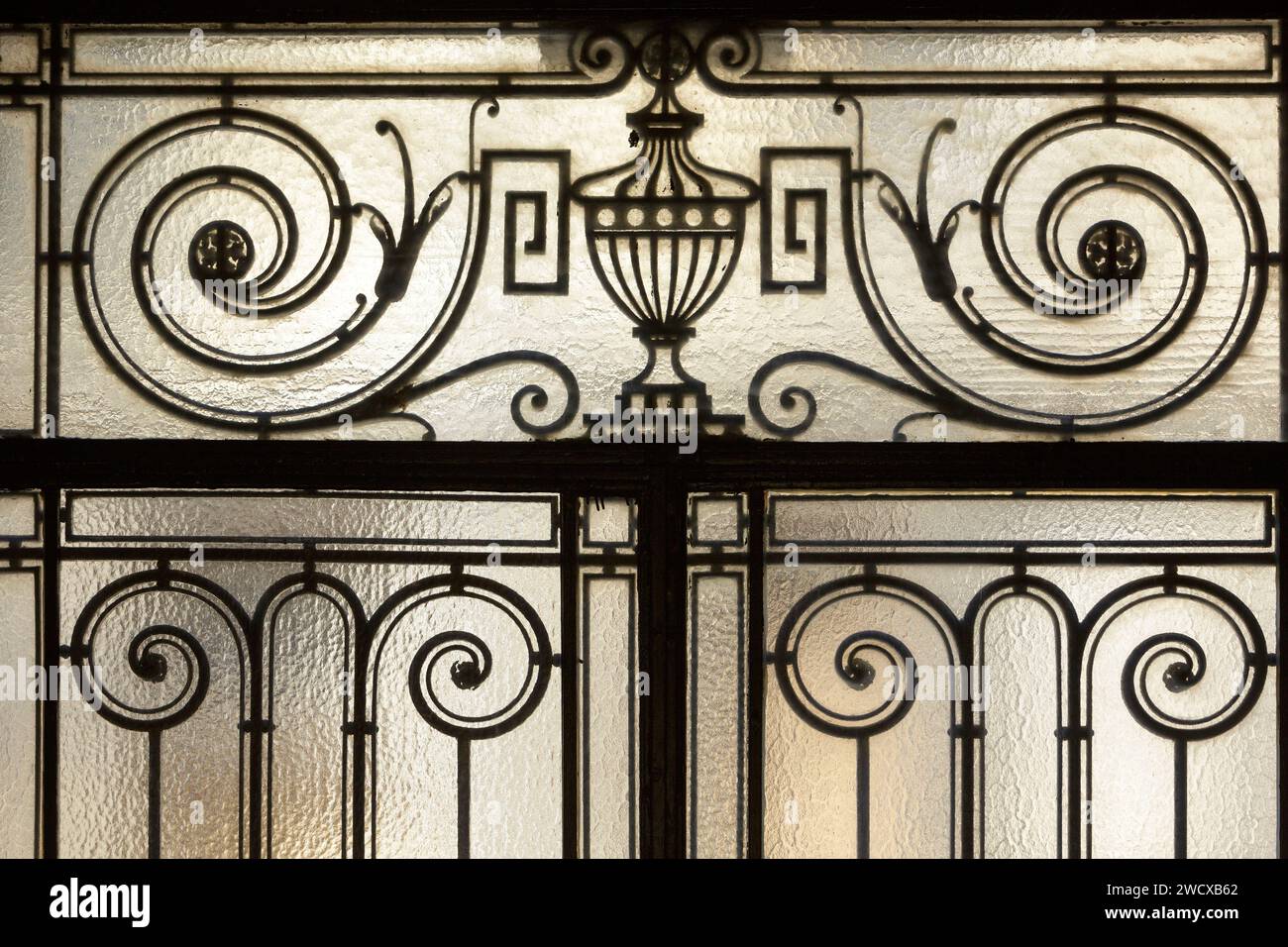 France, Meurthe et Moselle, Nancy, detail of the ironwork made of ...