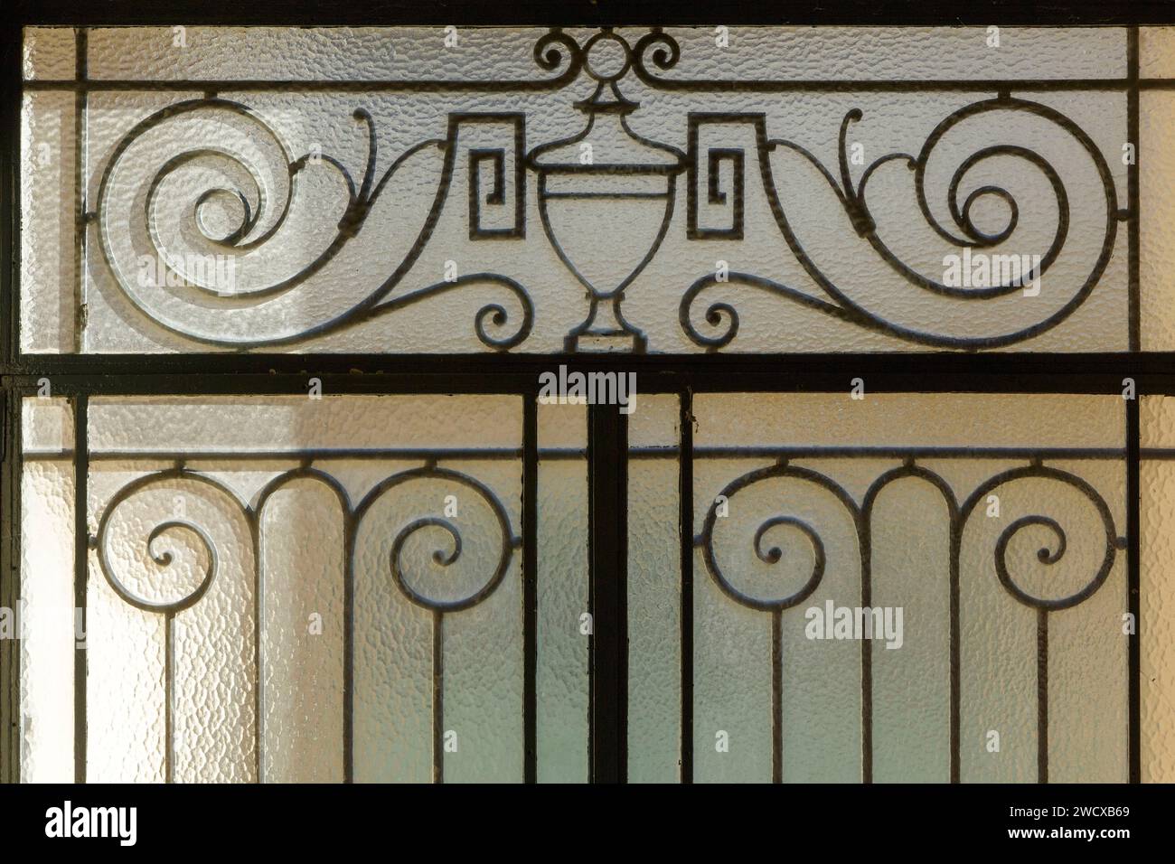 France, Meurthe et Moselle, Nancy, detail of the ironwork made of ...