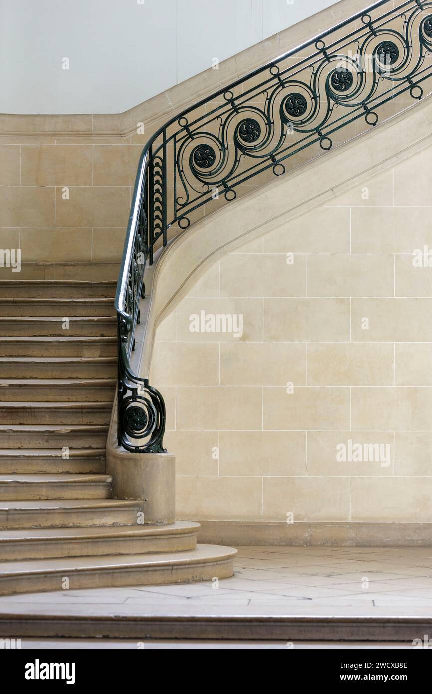 France, Meurthe et Moselle, Nancy, staircase and ironwork made of ...