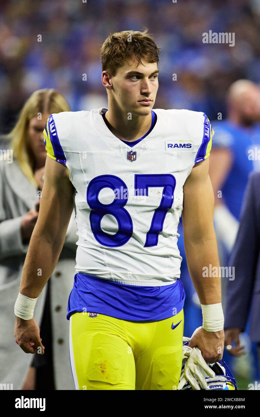 Los Angeles Rams tight end Davis Allen (87) walks off the field against ...
