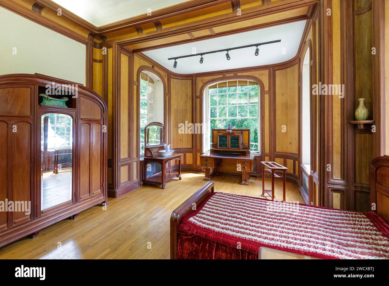 France, Meurthe et Moselle, bedroom in Art Nouveau style made by Eugene ...