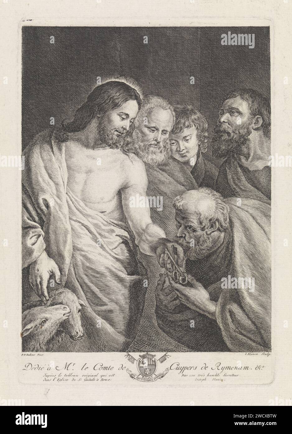Petrus receives the keys from Christ, Joseph Hunin, After Peter Paul ...
