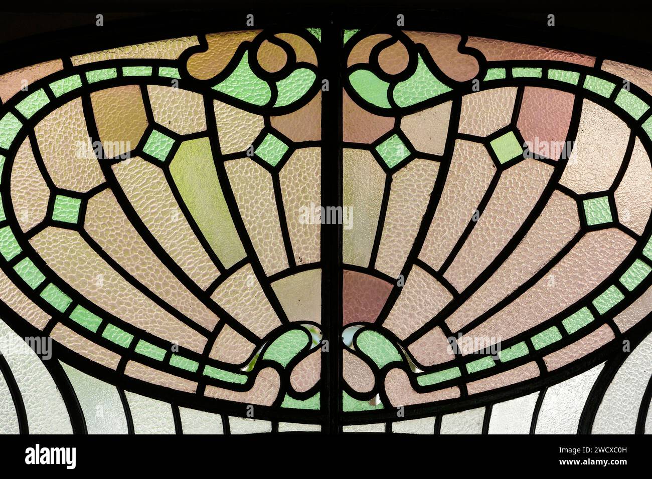France, Meurthe et Moselle, Nancy, stained glass window in the shape of ...