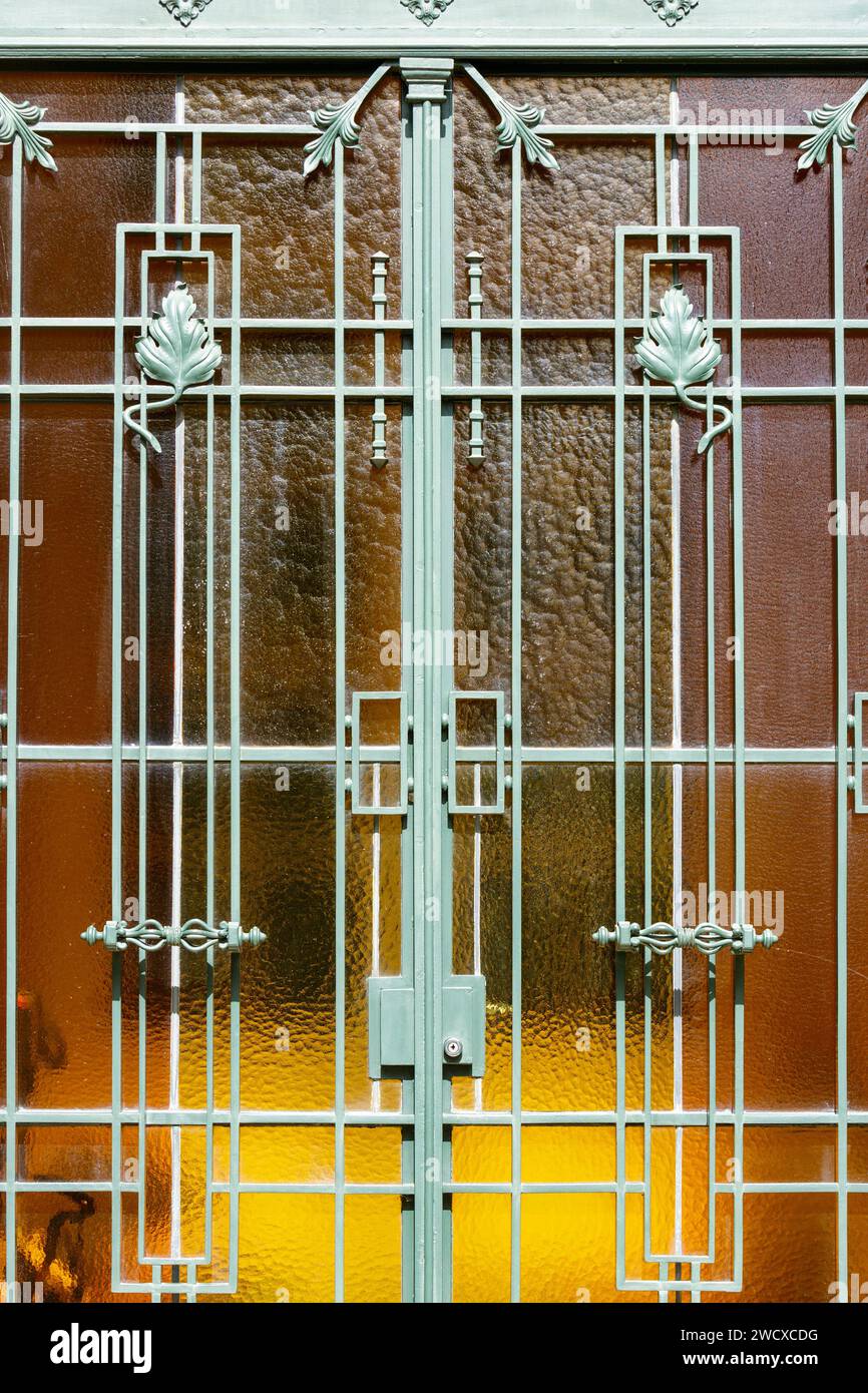 France, Meurthe et Moselle, Nancy, detail of the ironwork made of ...