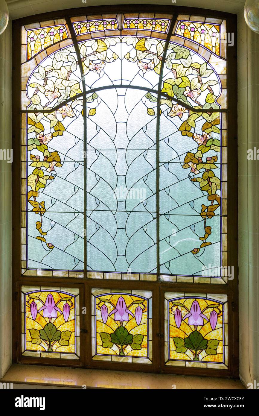 France, Meurthe et Moselle, Nancy, stained glass window representing ...