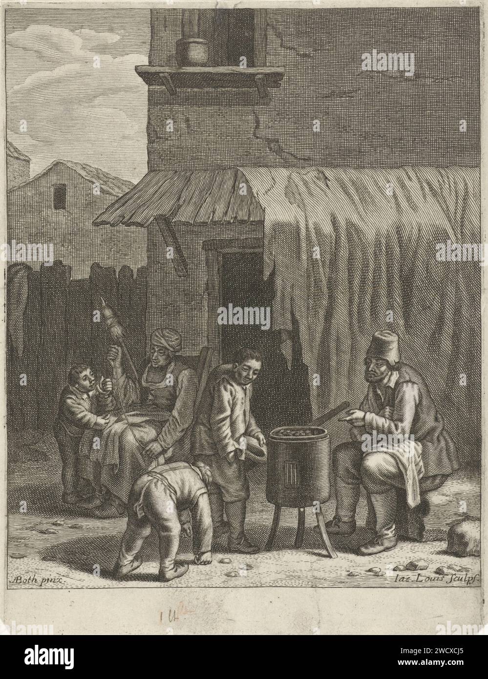 Kastanjebrander, Jacob Louys (1620-ca.1673), after Andries Both, 1630 ...