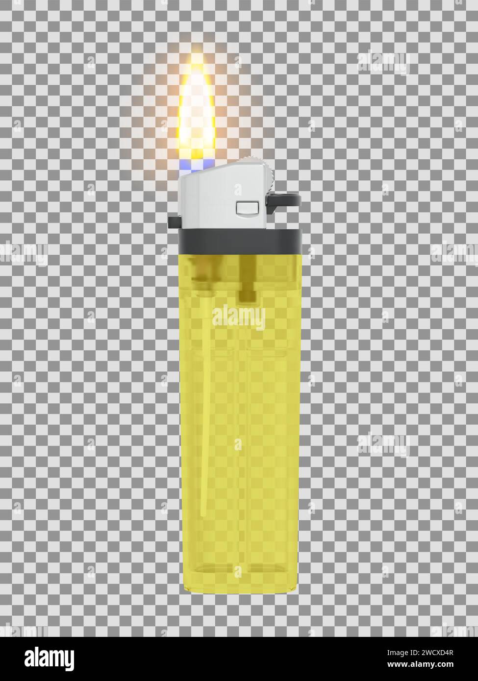 Plastic transparent lighter with lit flame Stock Vector Image & Art - Alamy