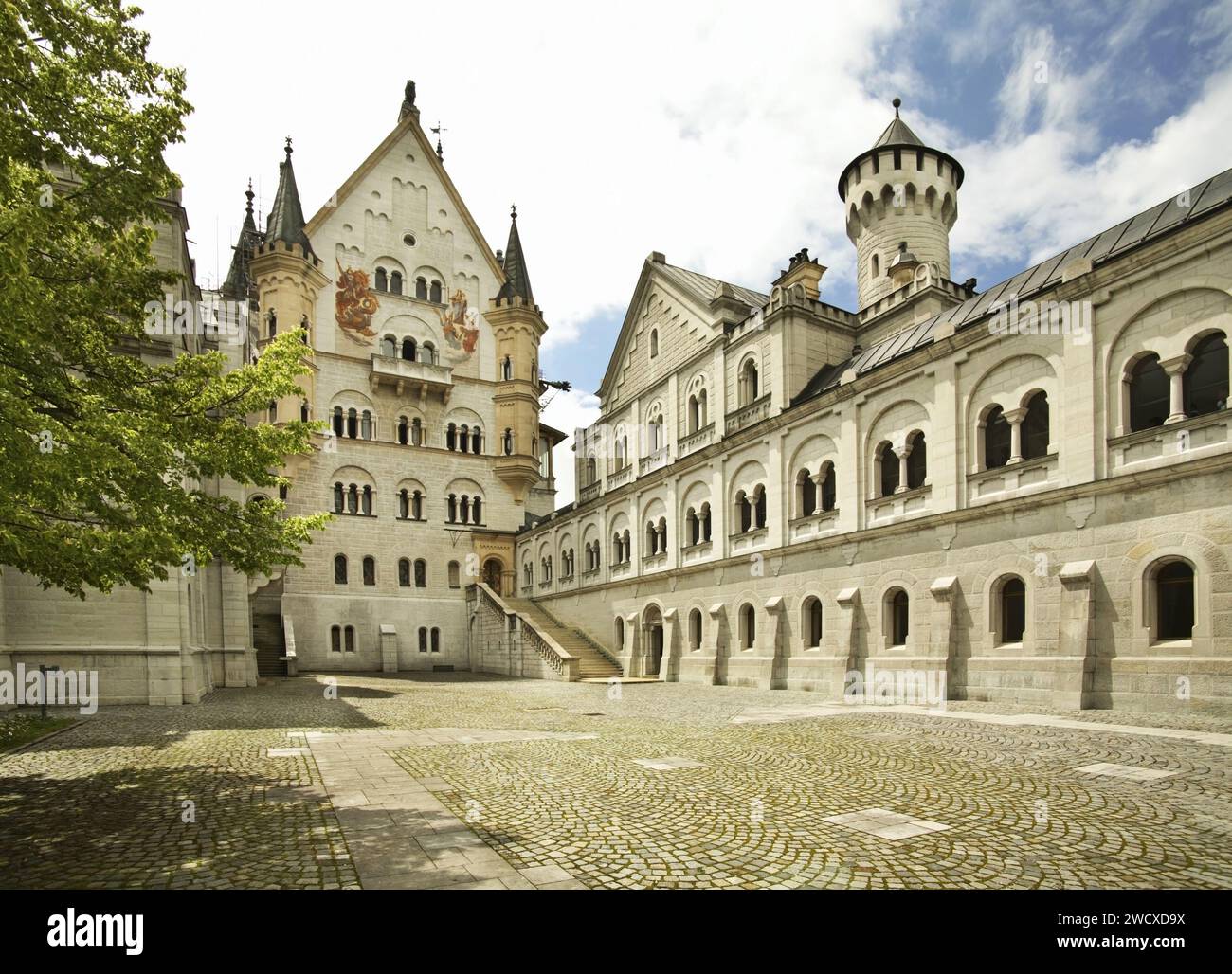 Neuschwanstein - New Swanstone Castle in Bavaria. Germany Stock Photo ...
