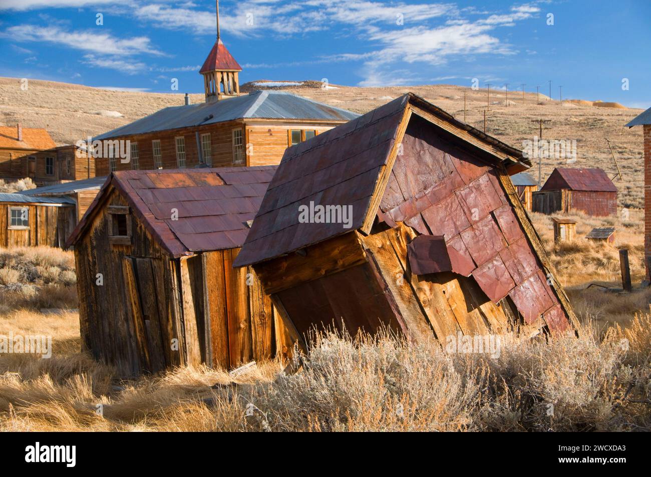 Outhouses, Bodie State Historic Park, California Stock Photo - Alamy