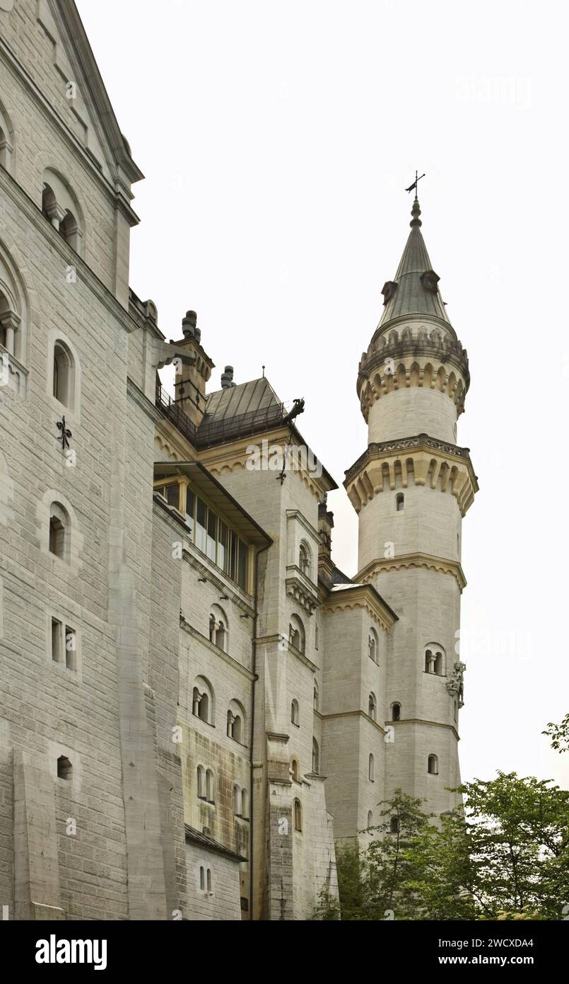 Neuschwanstein - New Swanstone Castle in Bavaria. Germany Stock Photo ...