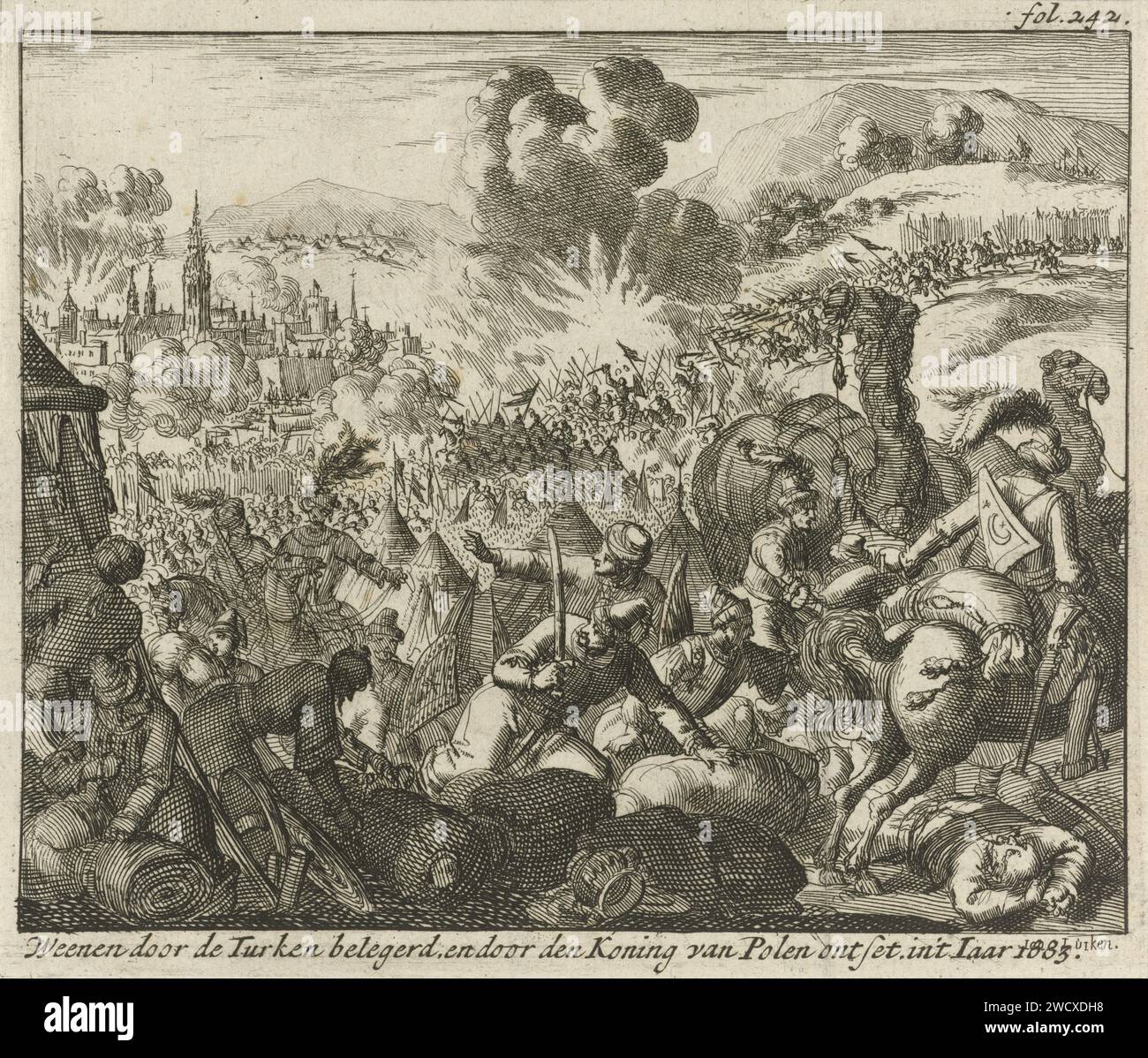 Vienna besieged by the Turks, 1683, Jan Luyken, 1689 print Print at the ...