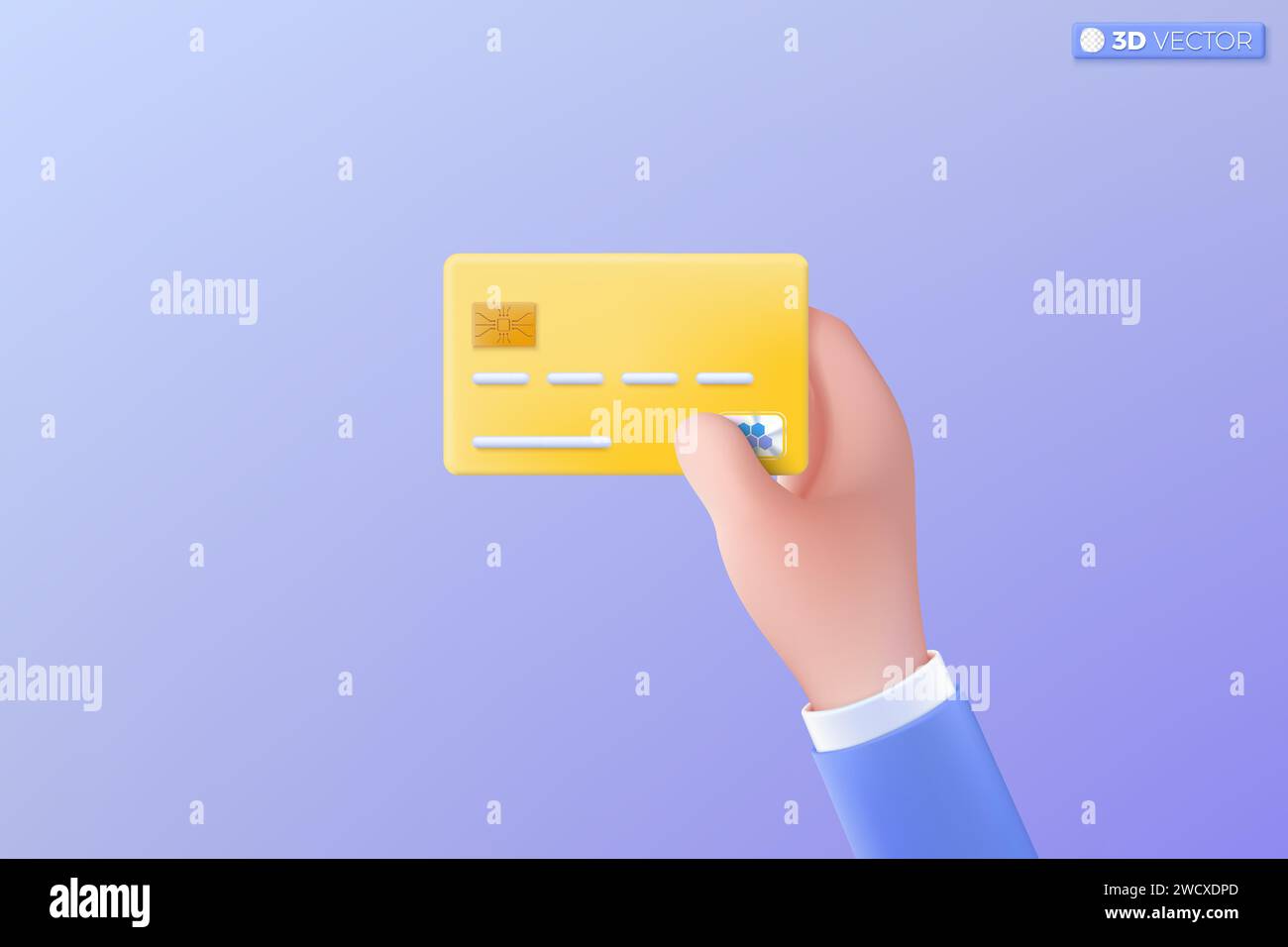 3d hand and credit card icon symbol. debit or credit card, Business ...