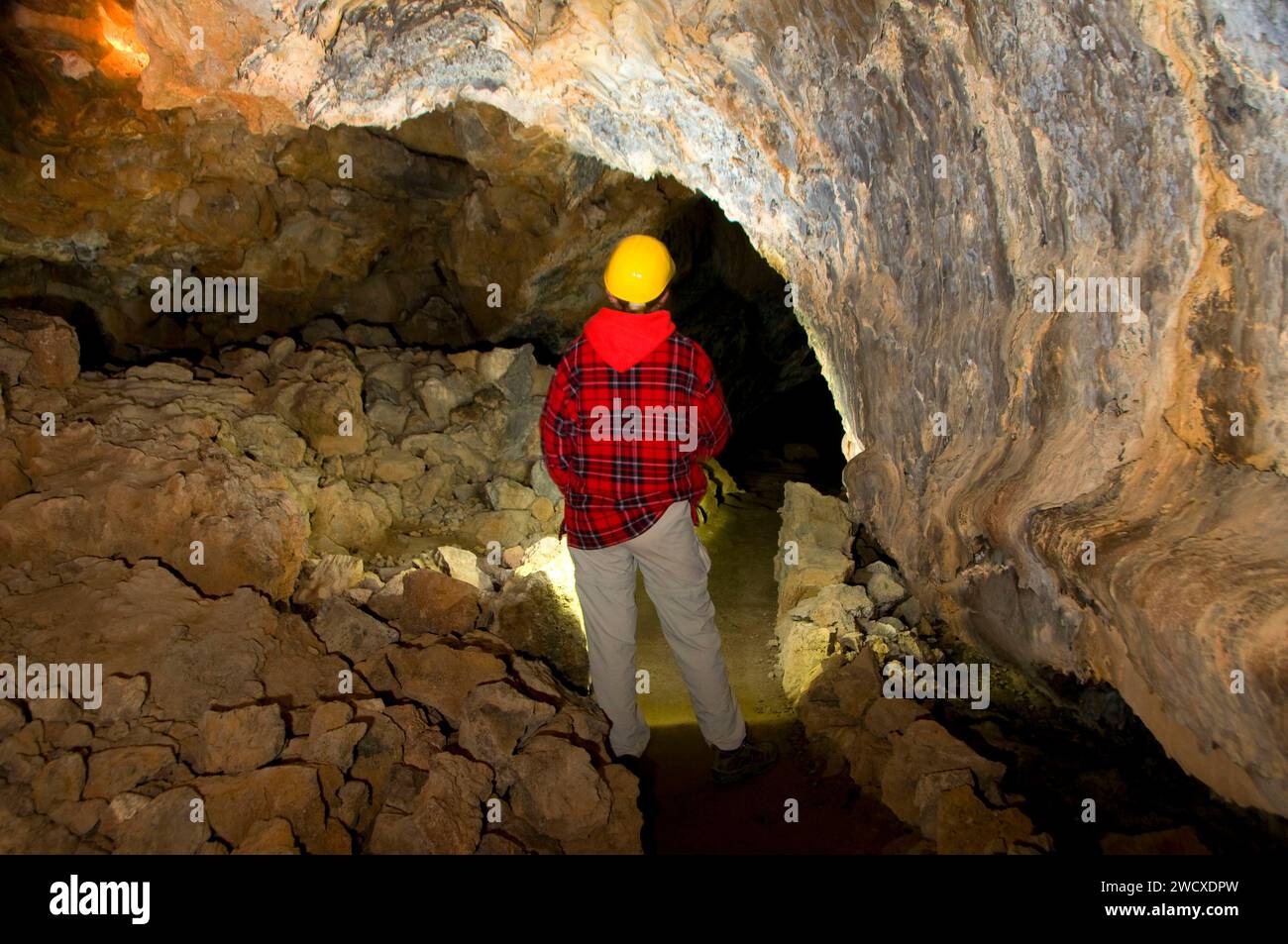Hopkins Chocolate Cave, Lava Beds National Monument, California Stock ...