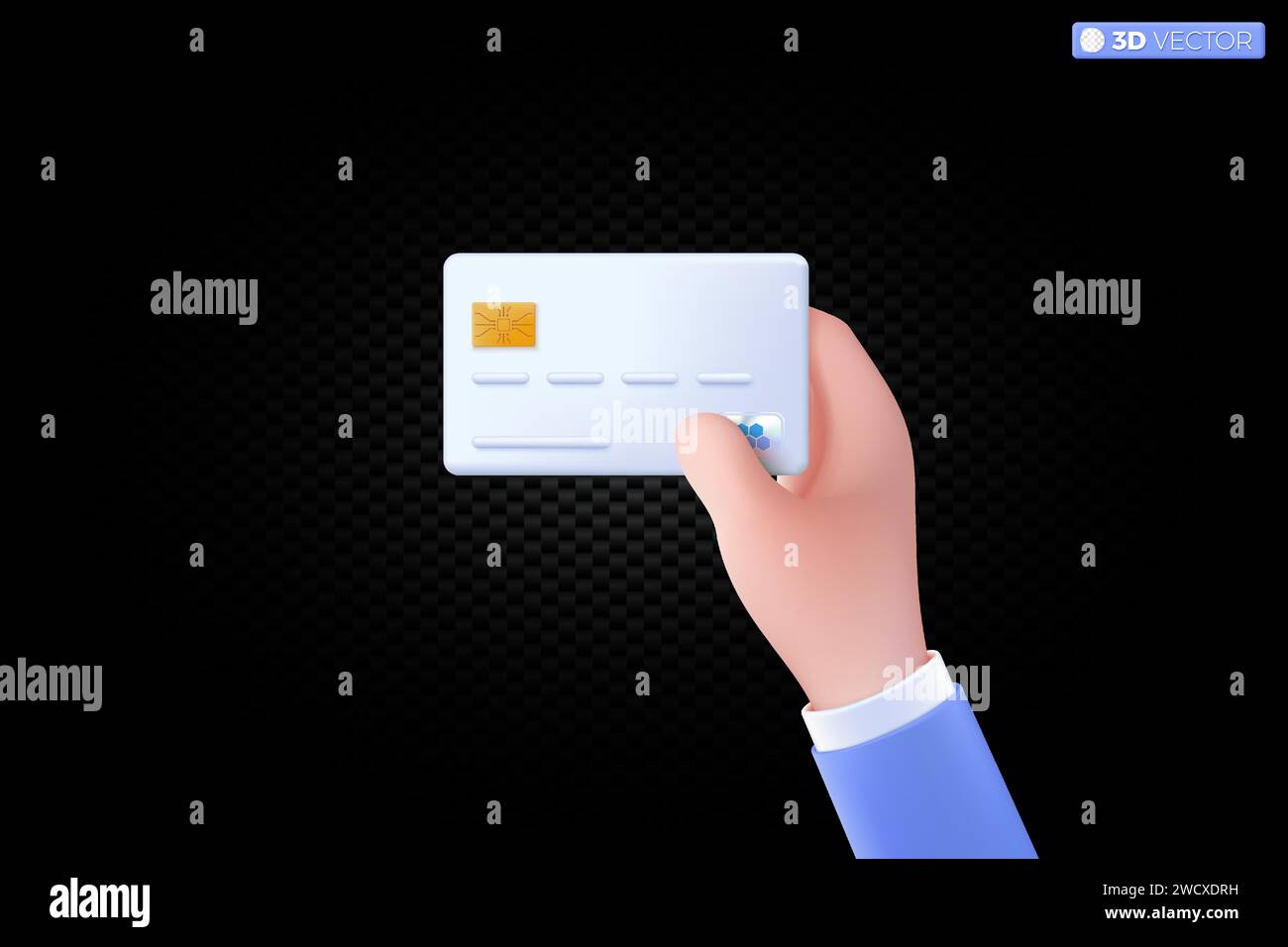 3d hand and credit card icon symbol. debit or credit card, Business ...