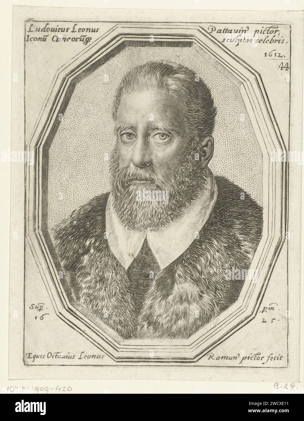 Portret Van Ludovico Leoni, Ottavio Mario Leoni, 1625 print Portrait of ...