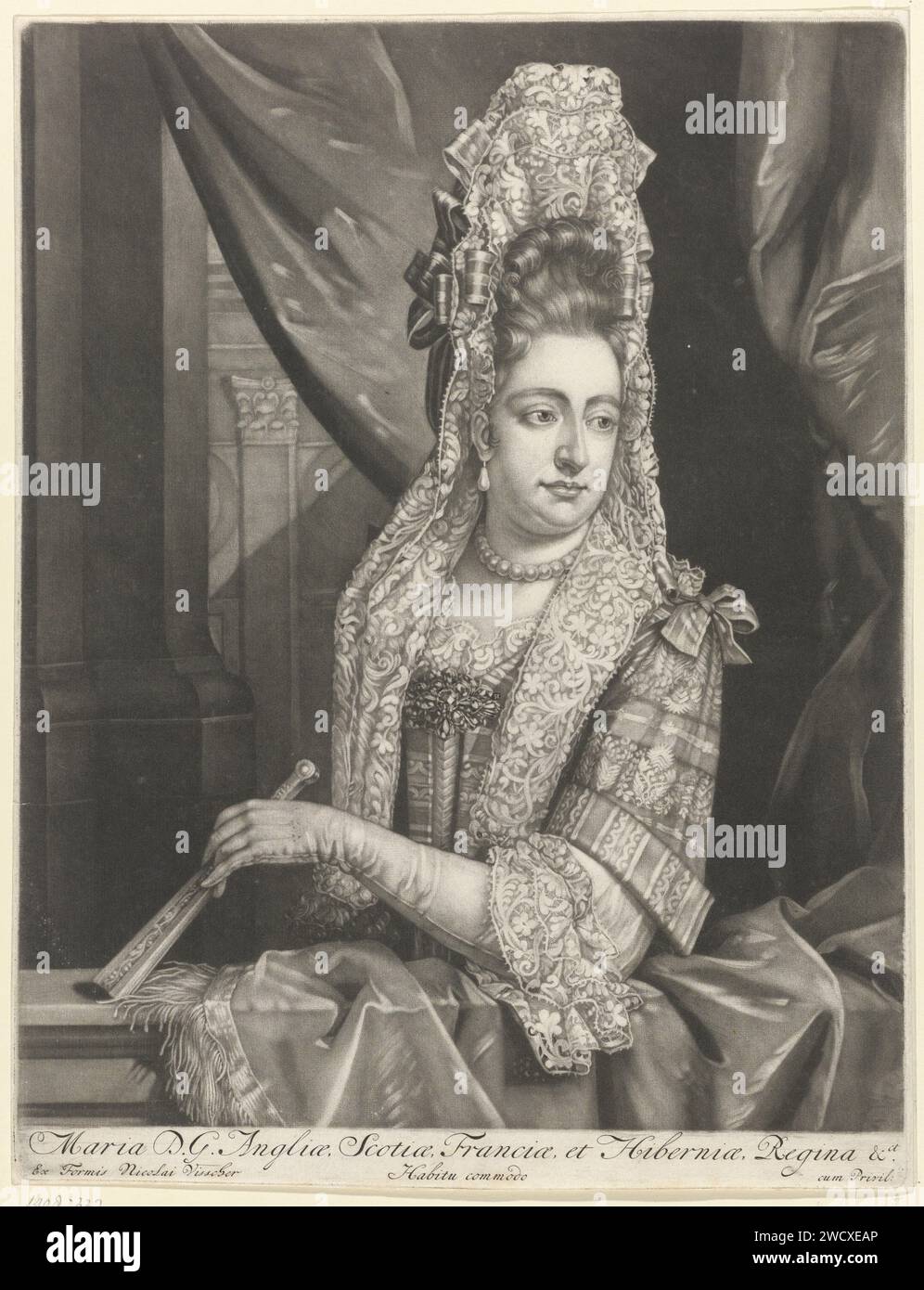 Portrait of Maria II Stuart, Jan de Later, 1688 - 1709 print Portrait ...