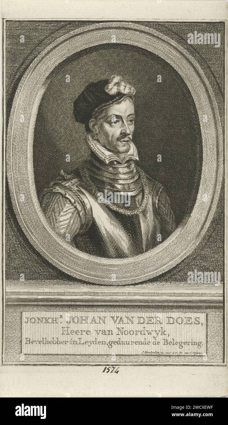 Portrait of Johan van der Does, Jacob Houbraken, After Cornelis ...