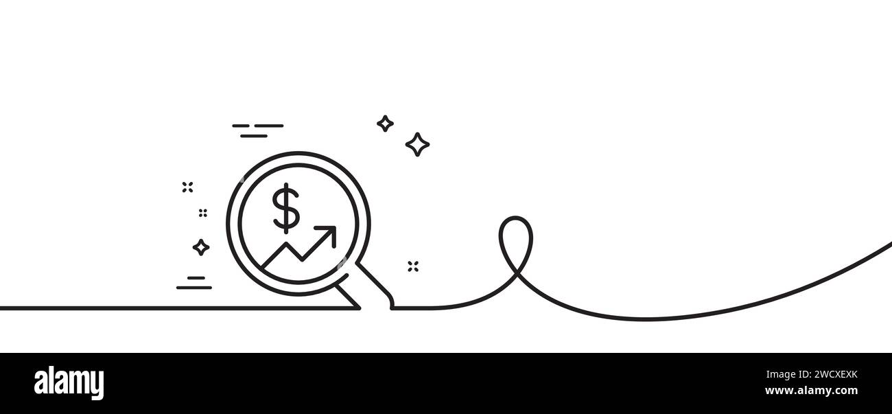 Business Audit Or Statistics Line Icon Continuous Line With Curl Vector Stock Vector Image