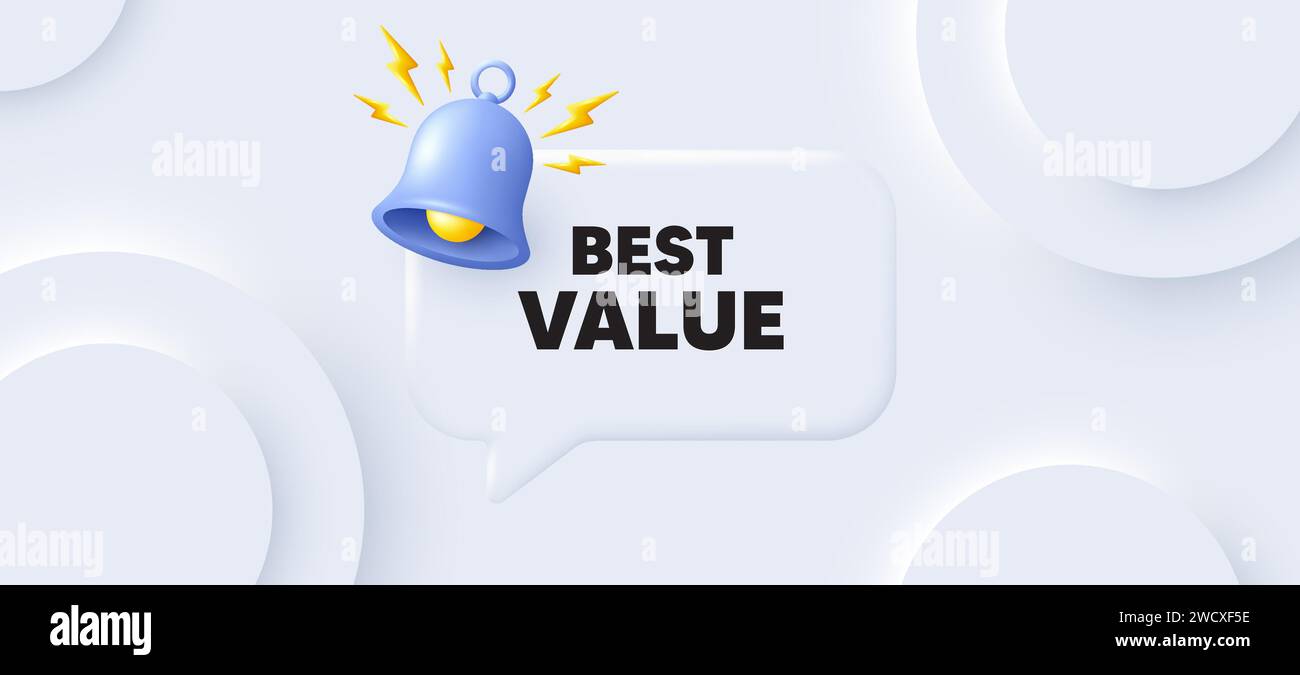 Best value tag. Special offer sale sign. Neumorphic background. Vector ...
