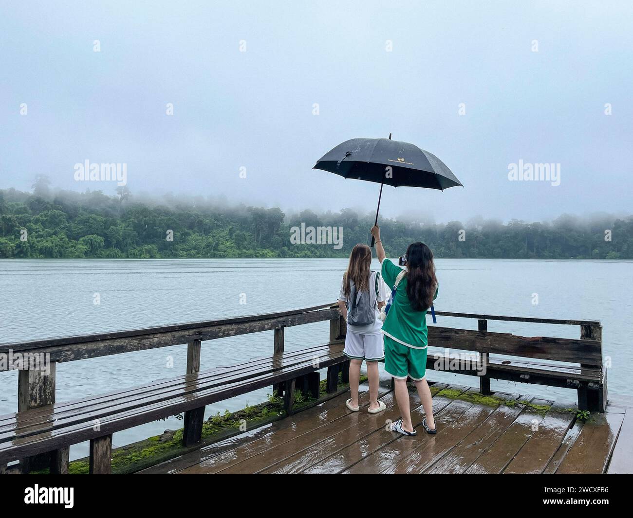 Cambodia, Ratanakiri region, surroundings of Banlung, Yeak Loam lake ...
