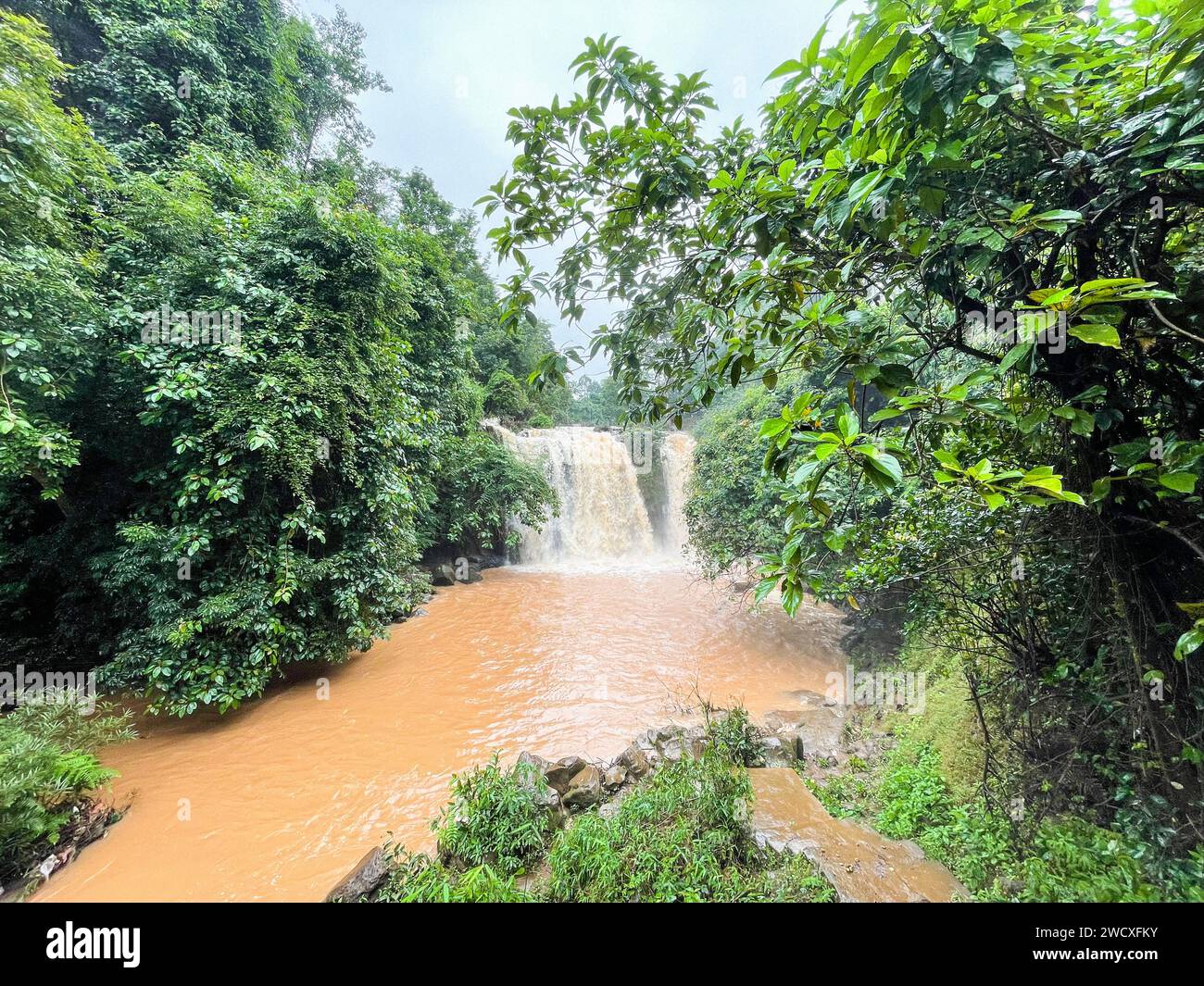 Cambodia, Ratanakiri region, surroundings of Banlung, waterfall Stock ...