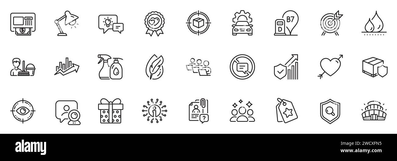 Icons pack as Growth chart, Video conference and Idea lamp line icons ...