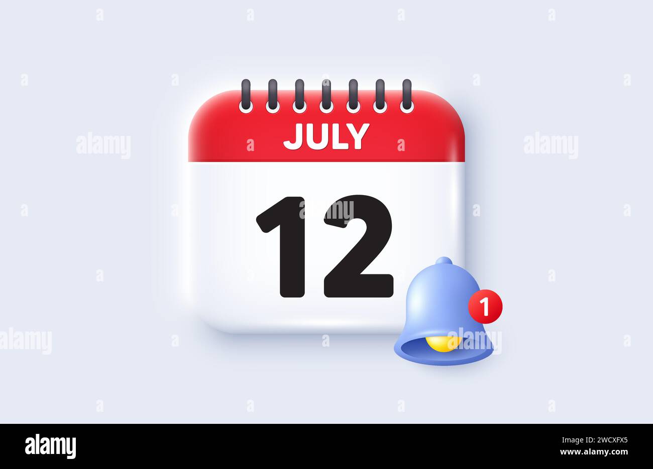 12th day of the month icon. Event schedule date. Calendar date 3d icon ...