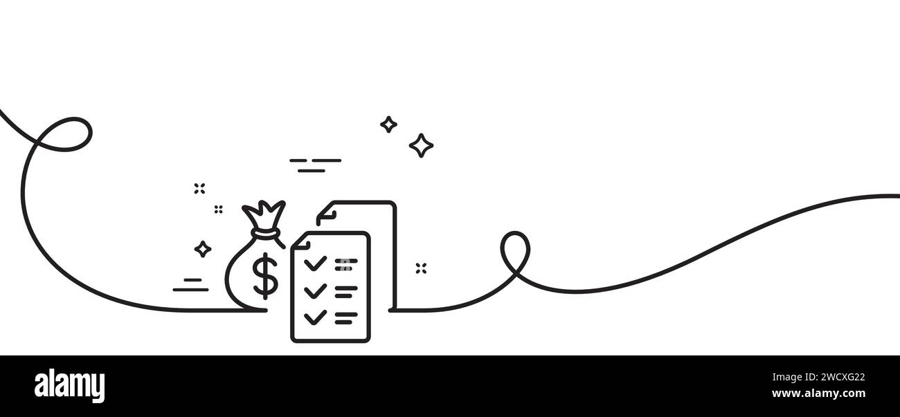 Accounting wealth line icon. Audit report sign. Continuous line with curl. Vector Stock Vector ...