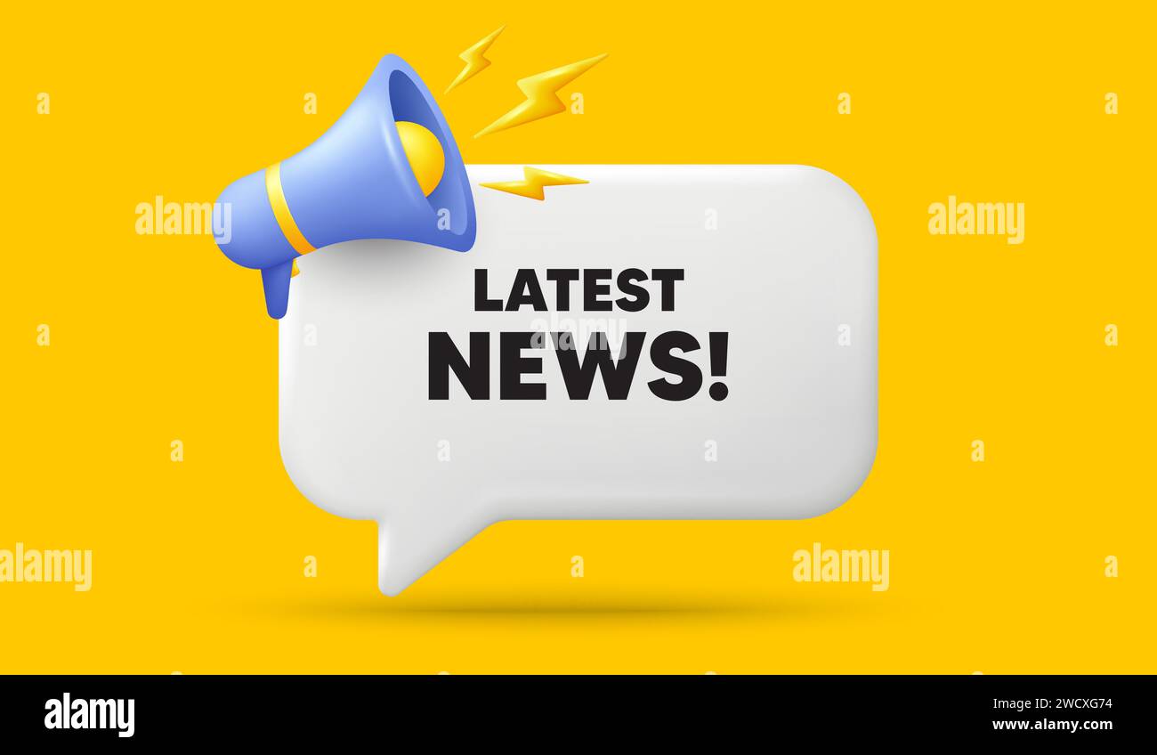 Latest news banner speech hi-res stock photography and images - Alamy