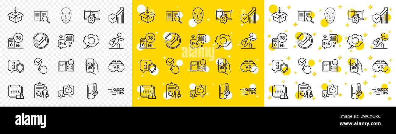 Outline Inspect Businessman Run And Delivery Line Icons For Web App Vector Stock Vector Image
