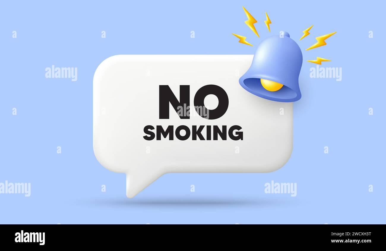 No smoking tag. Stop smoke sign. 3d speech bubble banner. Vector Stock ...
