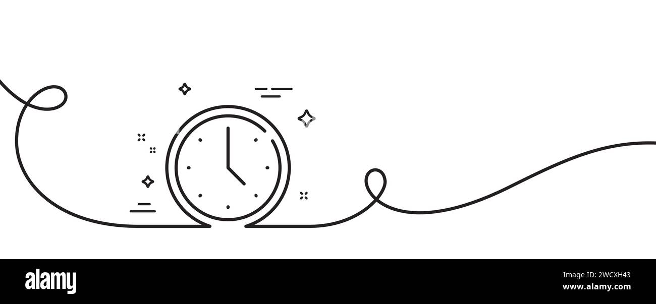 Time line icon. Working hours sign. Continuous line with curl. Vector Stock Vector Image & Art ...