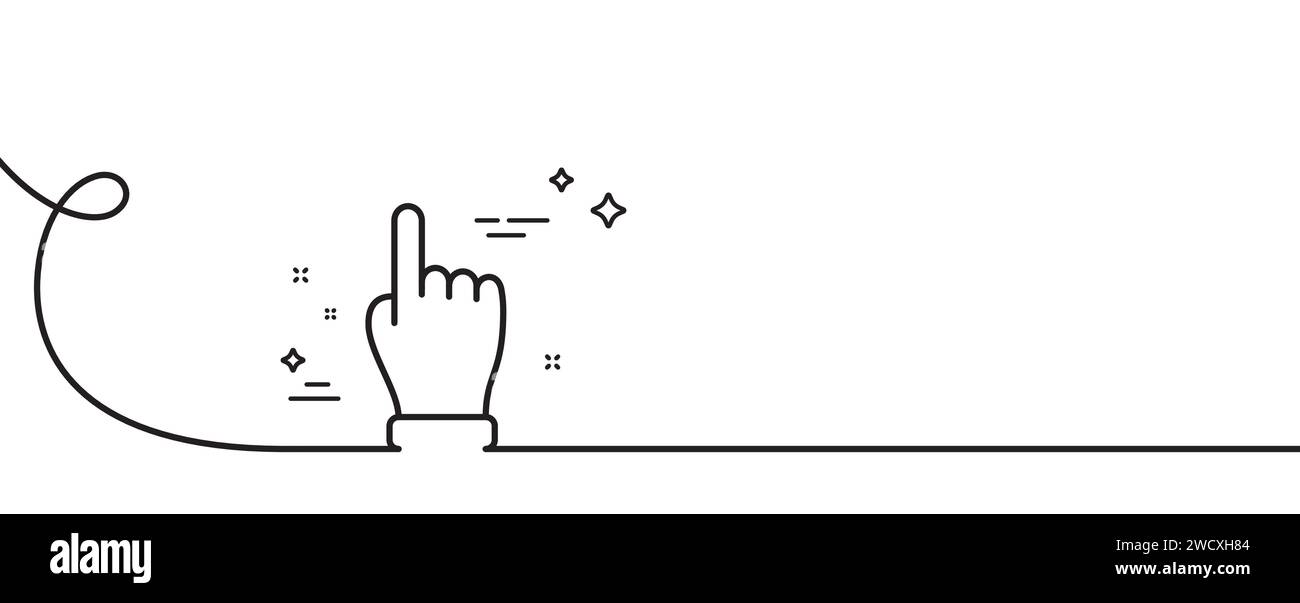Click hand line icon. One finger palm sign. Continuous line with curl. Vector Stock Vector Image ...