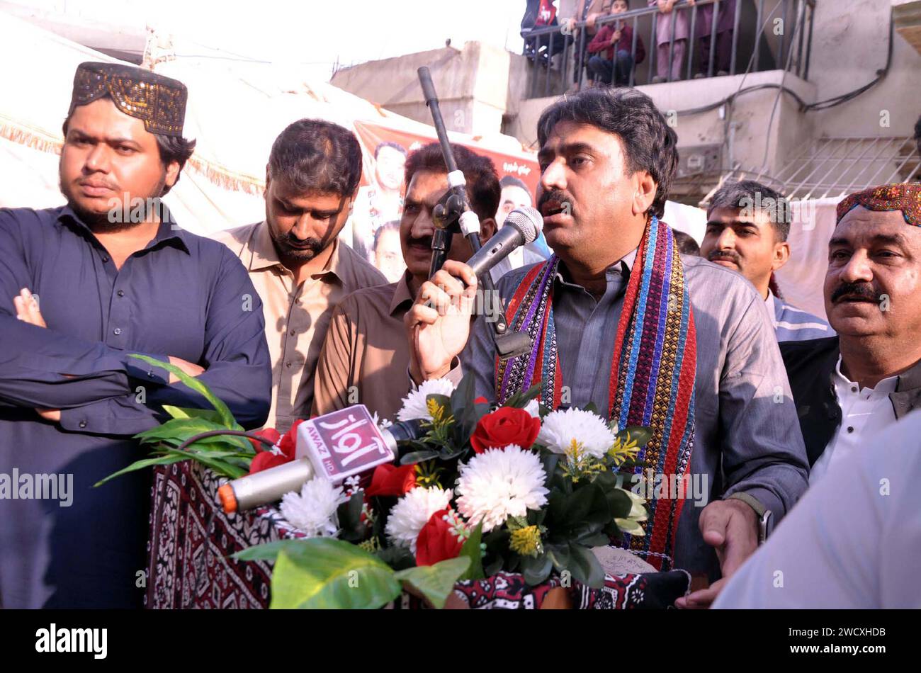 Peoples Party (PPP) Candidate for PS-60, Jam Khan Shoro addresses to ...