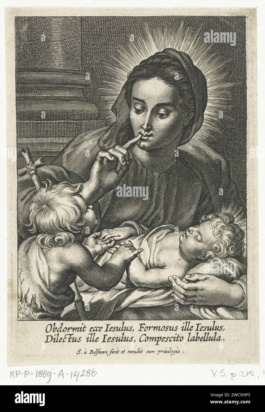Mary with sleeping Christ child and John the Baptist, Schelte Adamsz ...