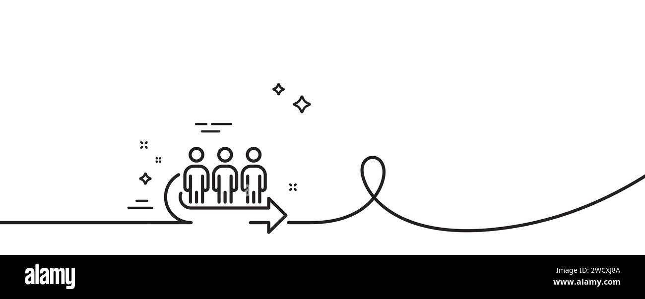 Queue Line Icon People Waiting Sign Continuous Line With Curl Vector Stock Vector Image And Art