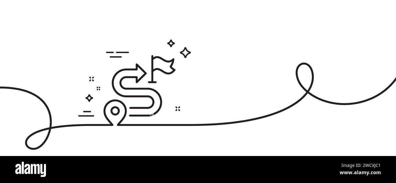 Journey line icon. Road path sign. Continuous line with curl. Vector Stock Vector Image & Art ...