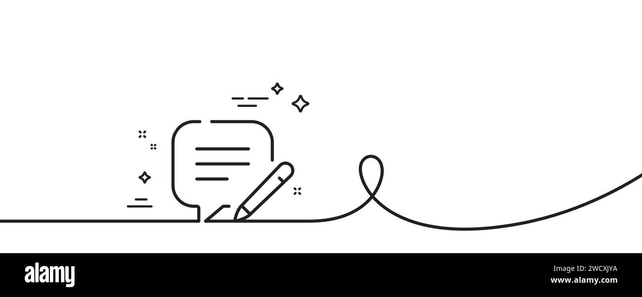 Write line icon. Edit email message sign. Continuous line with curl. Vector Stock Vector Image ...
