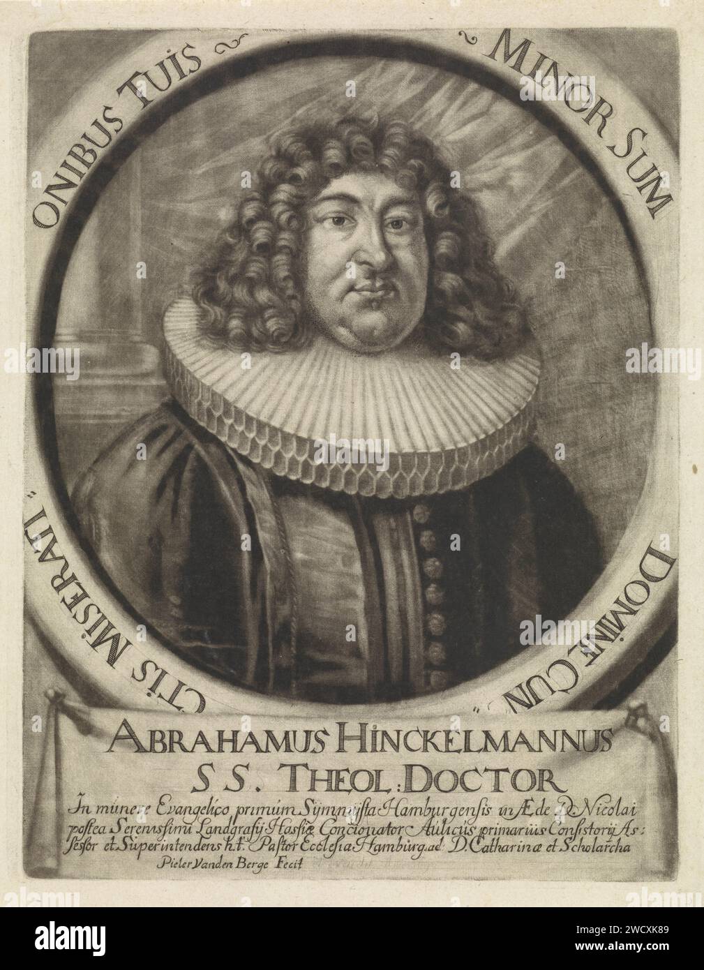 Portrait of Abraham Hinckelmann, Pieter van den Berge, 1692 print ...