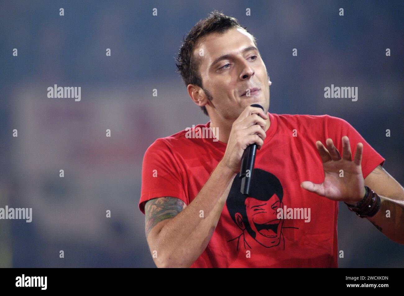 Verona Italy 2002-09-07: Cesare Cremonini ,Italian singer ,during the ...