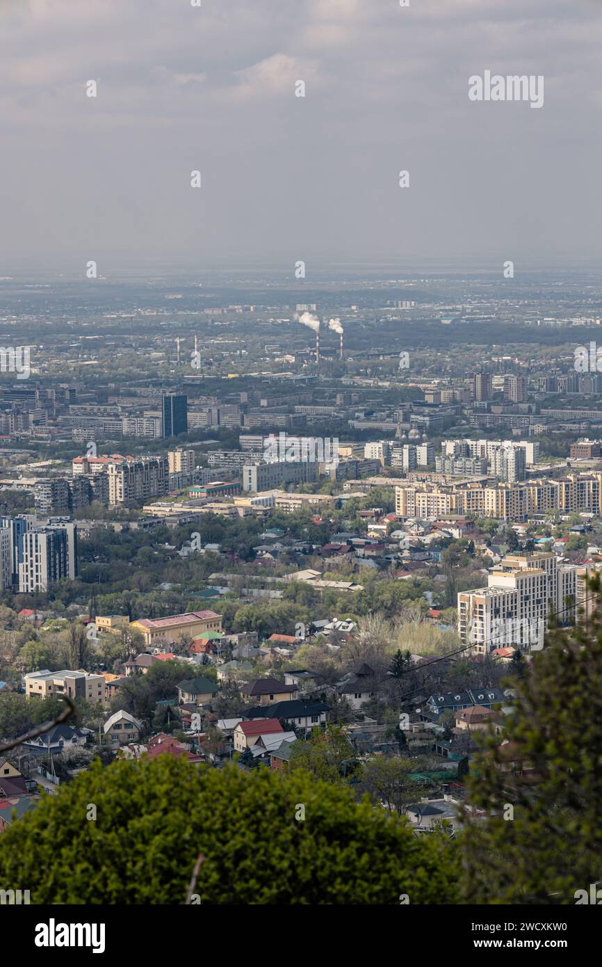 Ecological problems of large cities. Smog over the city of Almaty in ...