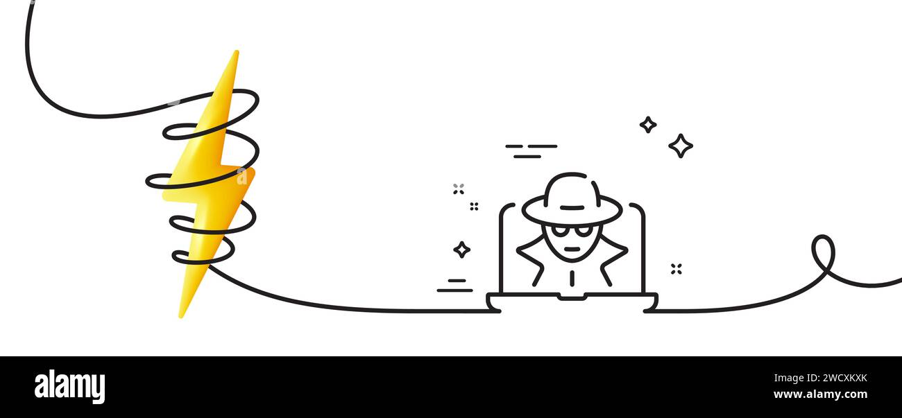 Fraud line icon. Spy of thief sign. Continuous line with curl. Vector ...