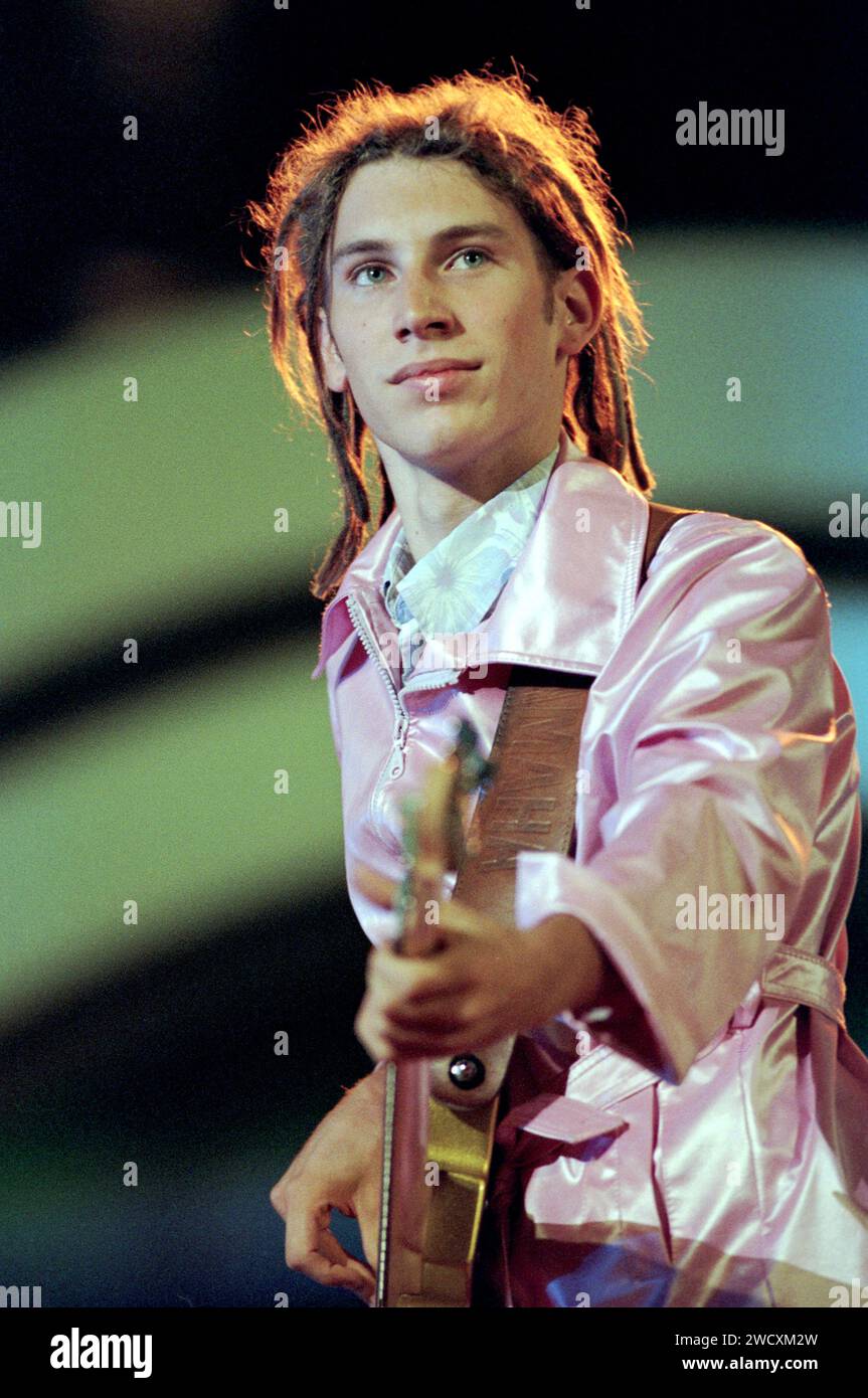 Verona Italy 2000-09-09: Nicola Balestri “Ballo” bassist of the Lunapop ...