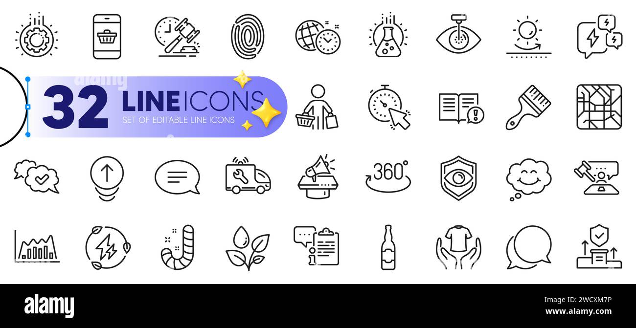 Outline set of Car service, Megaphone and Swipe up line icons. For web ...