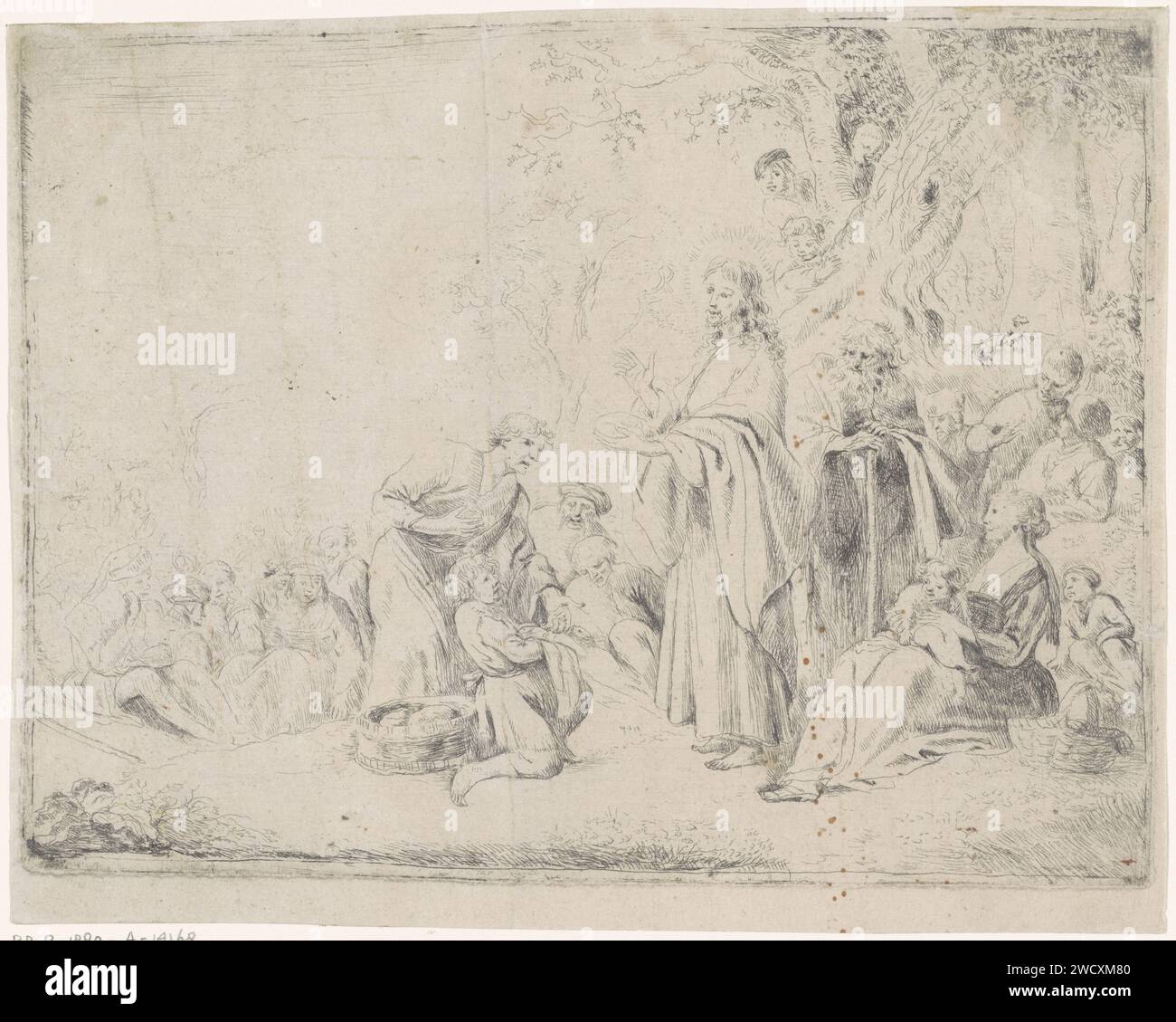 Multiplication of the loaves and the fish, Anonymous, 1600 - 1700 print ...