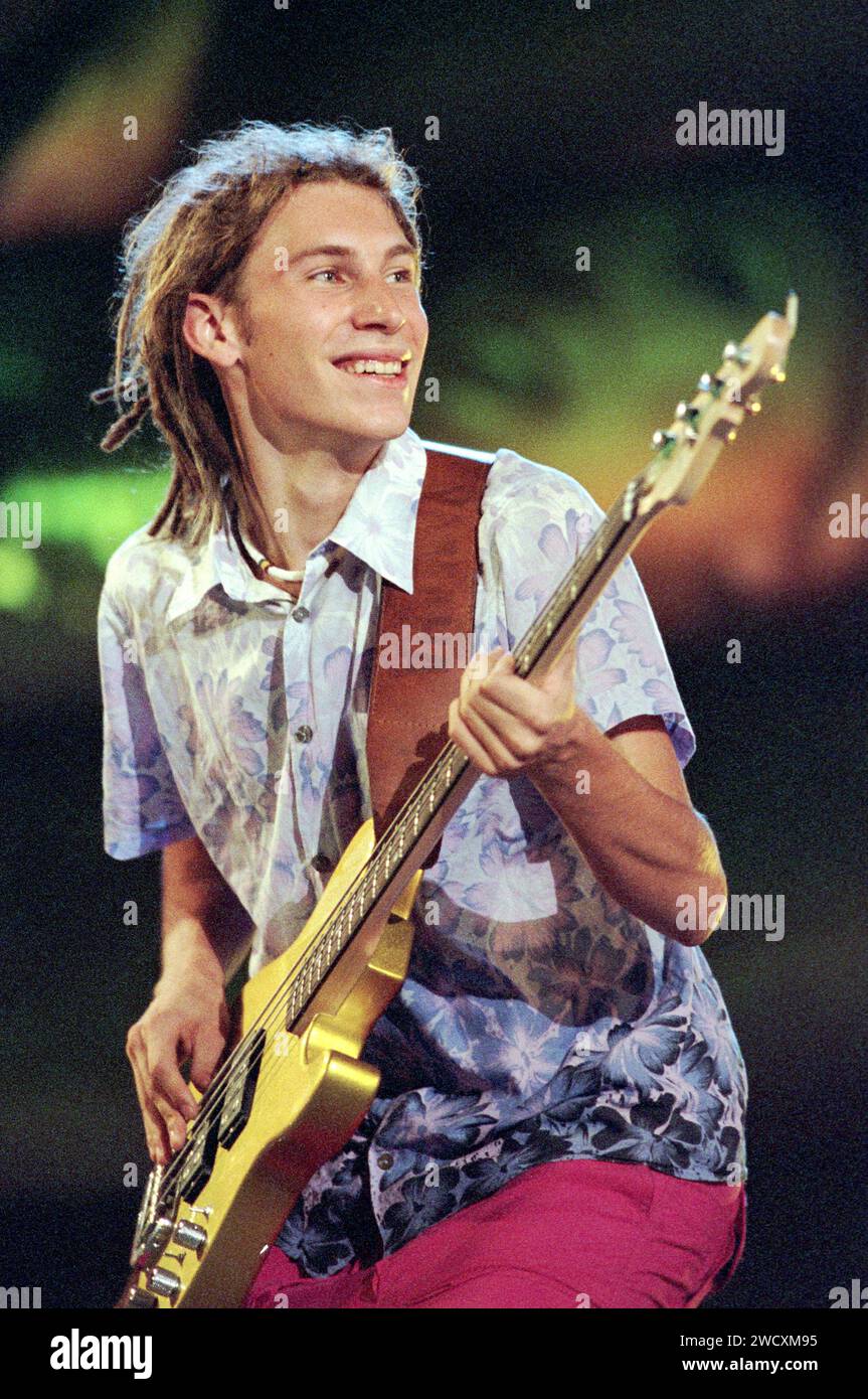 Verona Italy 2000-09-09: Nicola Balestri “Ballo” bassist of the Lunapop ...