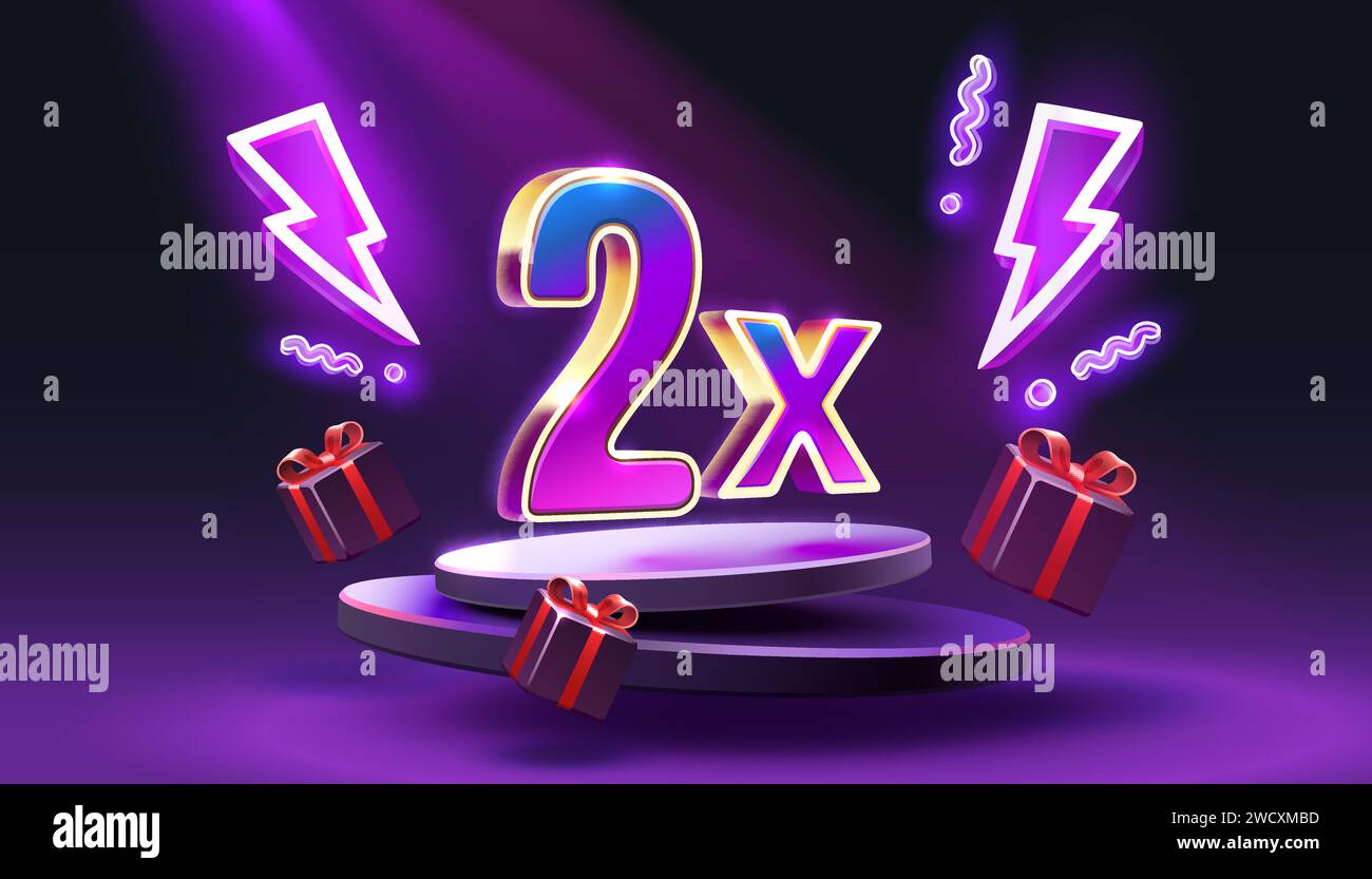 2x winner banner, promotion flyer, prize label. Vector Stock Vector ...