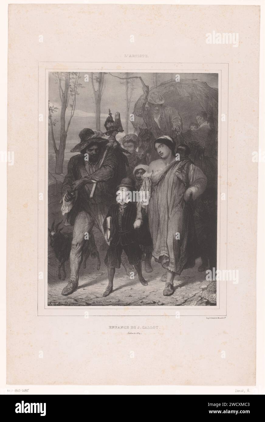 Jacques Callot as Kind to Rice, Aimé's Lemud, 1839 print Paris paper ...