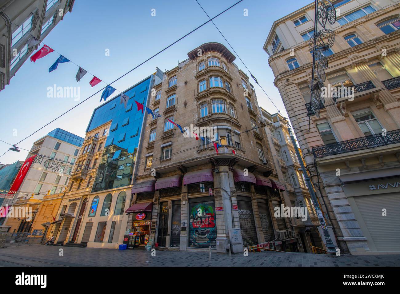Neo Classical style commercial buildings on Istiklal Caddesi Avenue in ...
